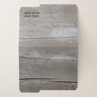 Rustic barn wood personalized file folder | Zazzle