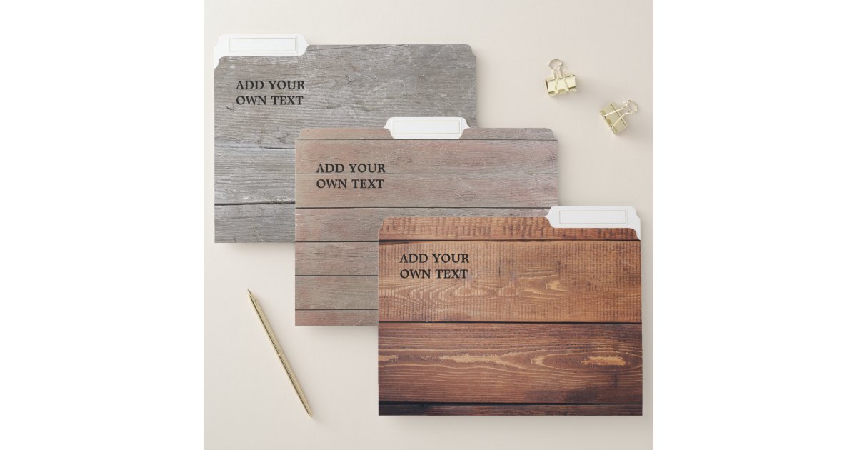 Rustic barn wood personalized file folder | Zazzle