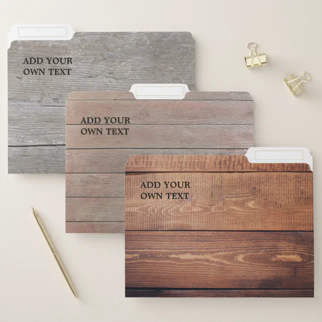 Rustic barn wood personalized file folder | Zazzle