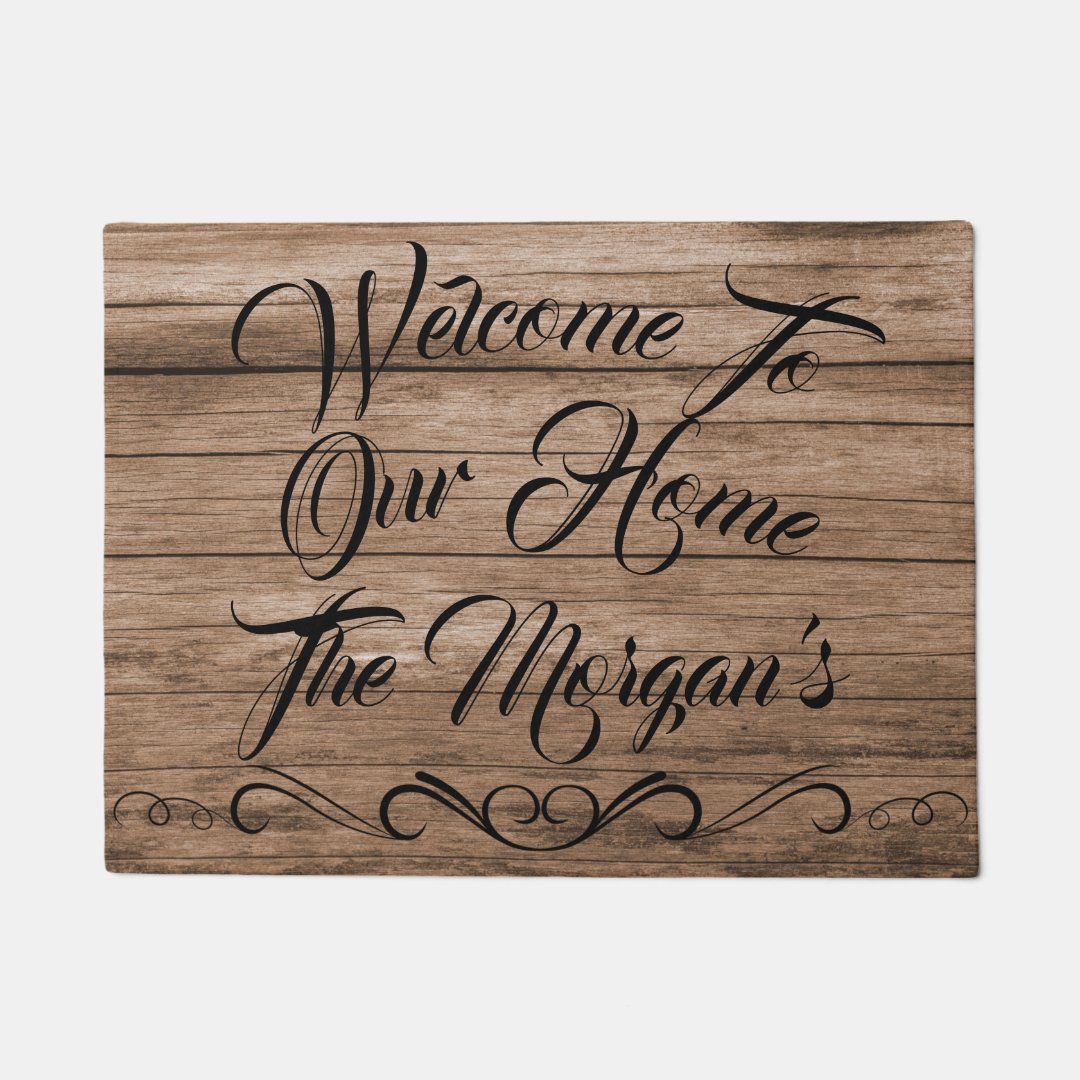 Rustic Barn Wood Photo Small Welcome Mat | Zazzle