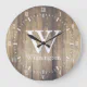 Rustic Barn Wood Planks White Roman Numerals Name Large Clock | Zazzle