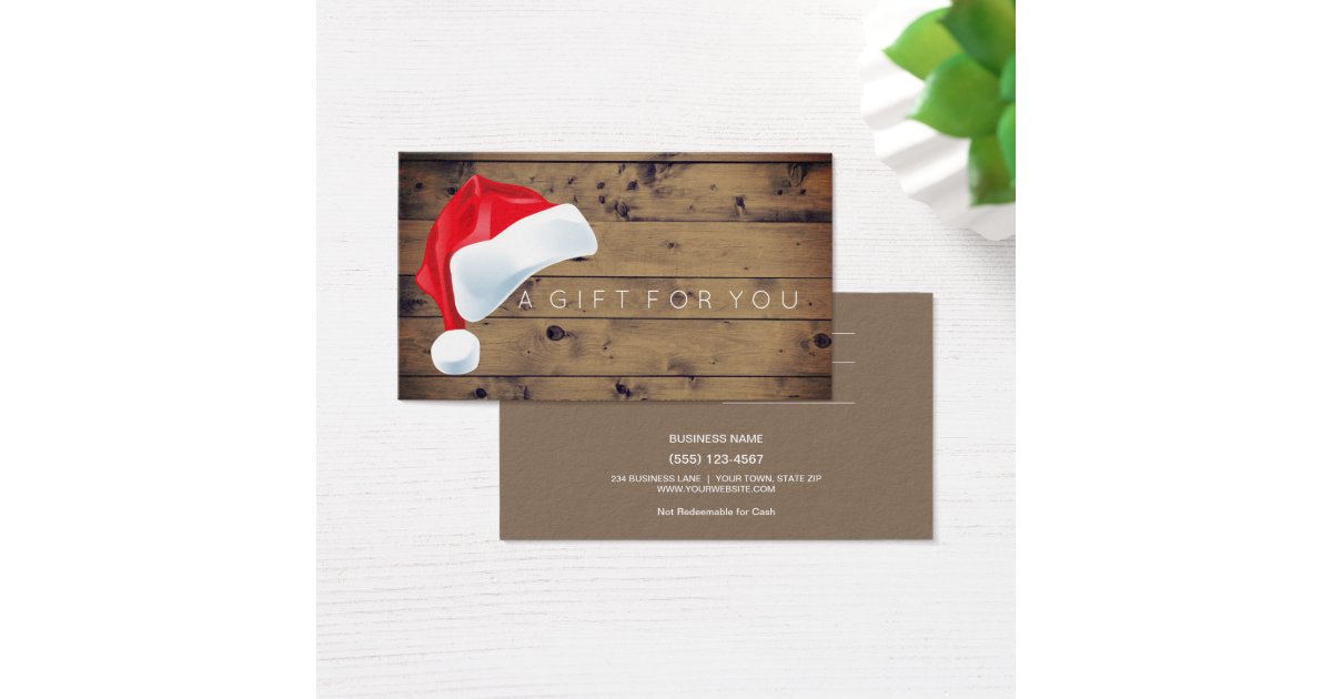 Rustic Barn Wood | Santa Gift Card Certificate | Zazzle