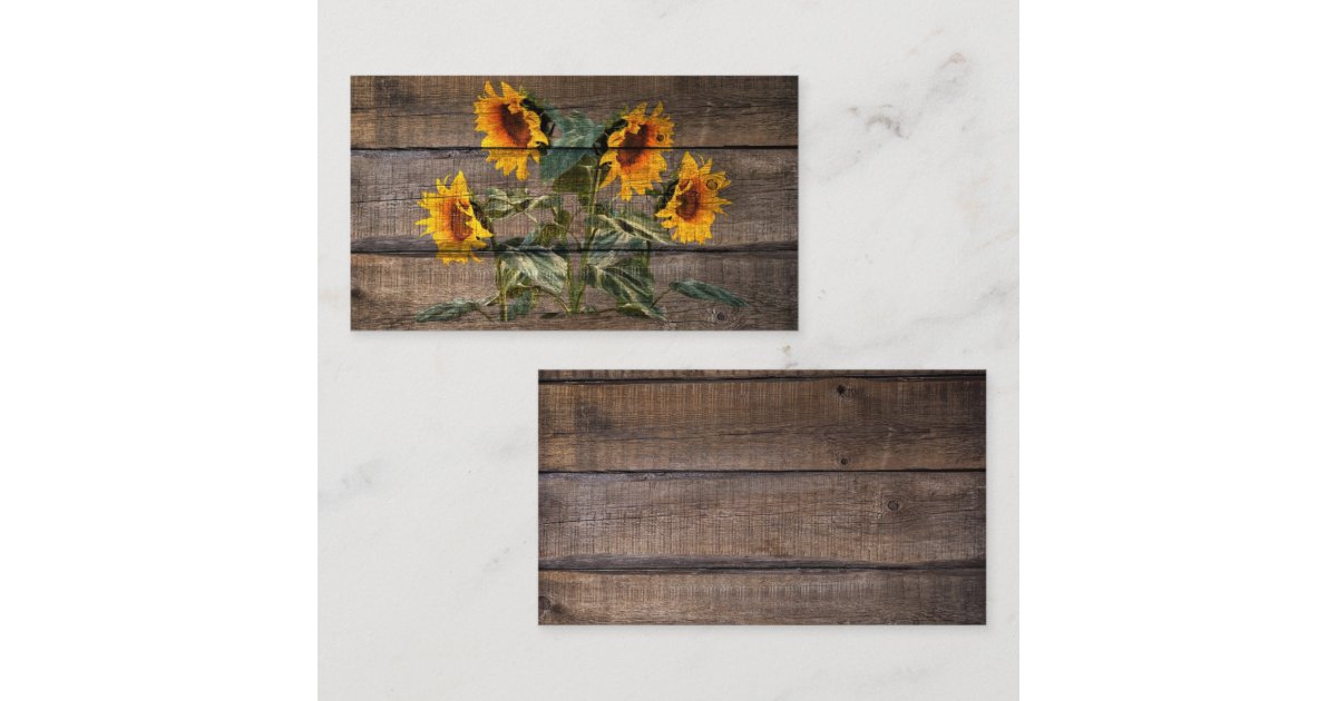 Rustic Barn Wood Sunflower Appointment Card | Zazzle