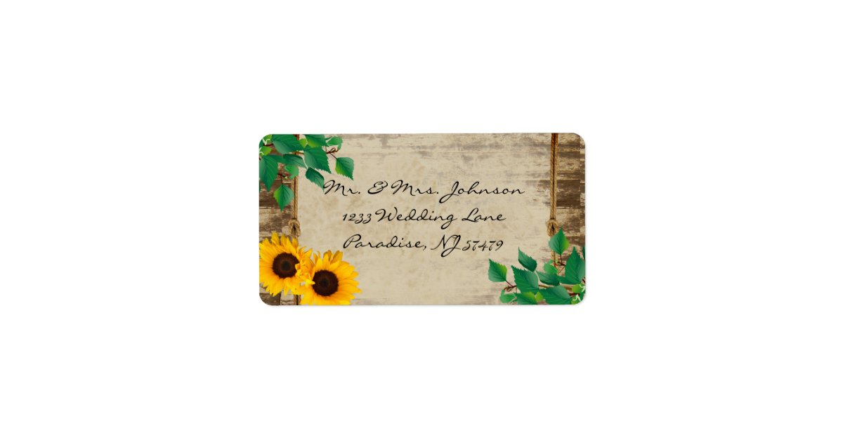Rustic Barn Wood Sunflower Label | Zazzle