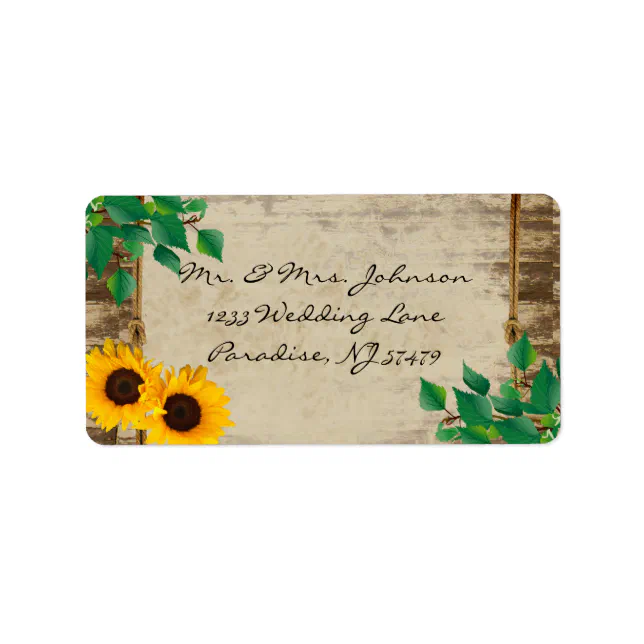 Rustic Barn Wood Sunflower Label | Zazzle