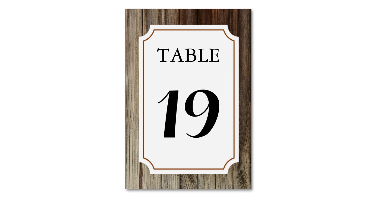 Rustic Barn Wood Table Number Card | Zazzle