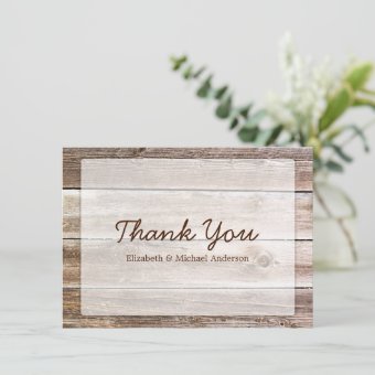 Rustic Barn Wood Thank You Card | Zazzle