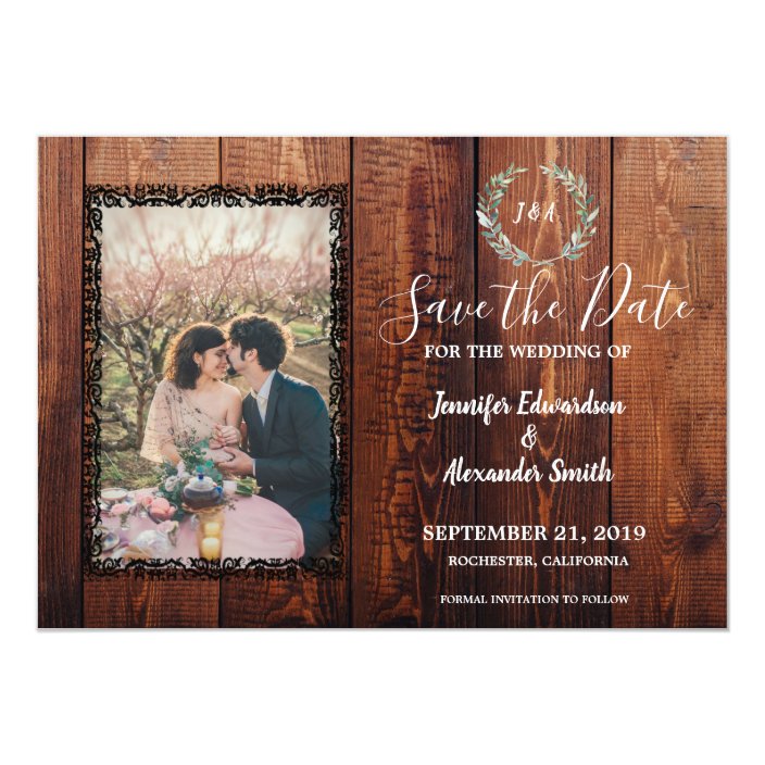 Rustic barn wood vintage photo Save the Date Invitation | Zazzle.com