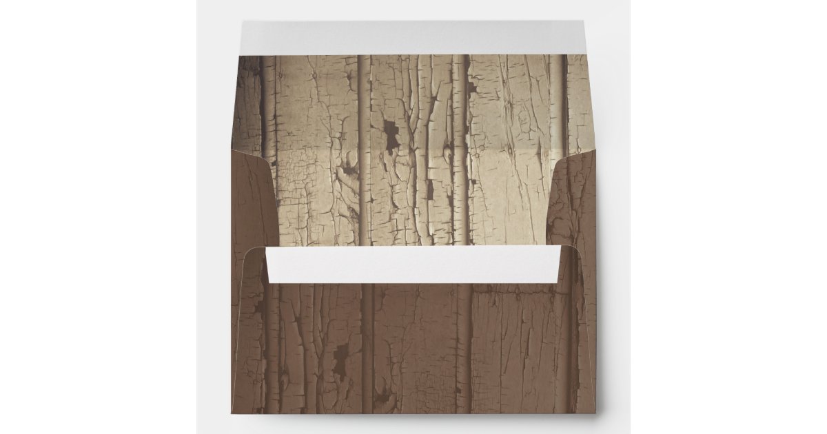 rustic barn wood wedding envelopes for invites | Zazzle