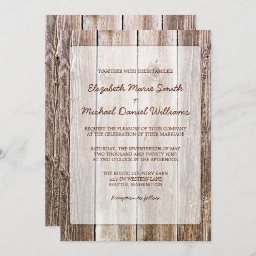 Rustic Barn Wood Wedding Invitations | Zazzle