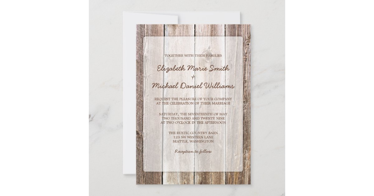 Rustic Barn Wood Wedding Invitations | Zazzle