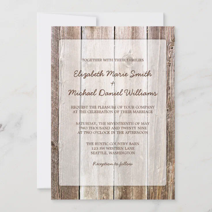 Rustic Barn Wood Wedding Invitations | Zazzle