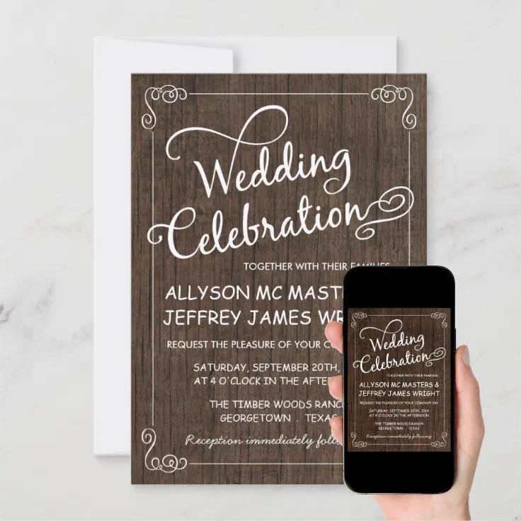 Rustic Barn Wood Wedding Invitations | Zazzle