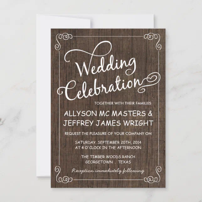 Rustic Barn Wood Wedding Invitations | Zazzle