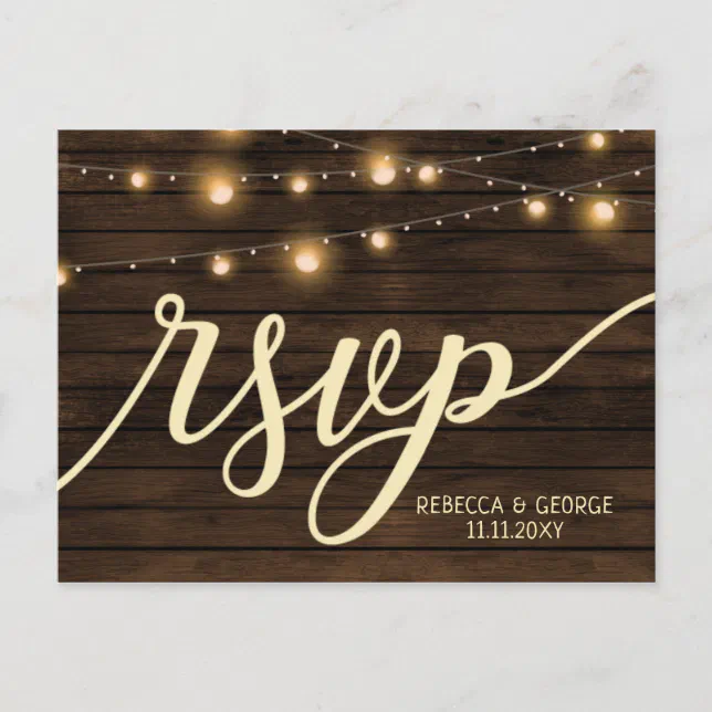 Rustic Barn Wood wedding invitations rsvp Postcard | Zazzle