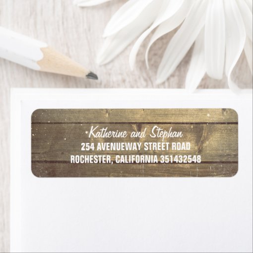 Rustic Barn Wood Wedding Label | Zazzle