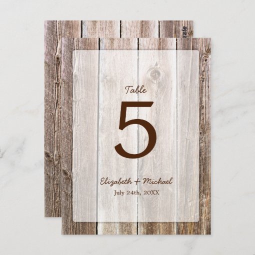 Rustic Barn Wood Wedding Table Number | Zazzle