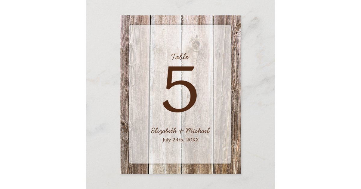 Rustic Barn Wood Wedding Table Number | Zazzle