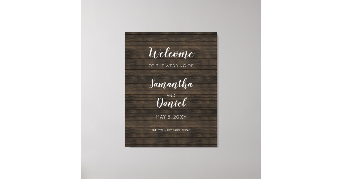Rustic Barn Wood Wedding Welcome Sign | Zazzle