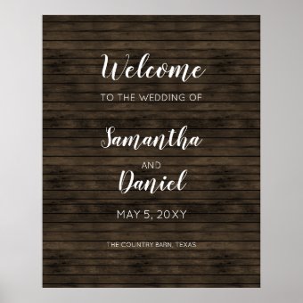 Rustic Barn Wood Wedding Welcome Sign | Zazzle