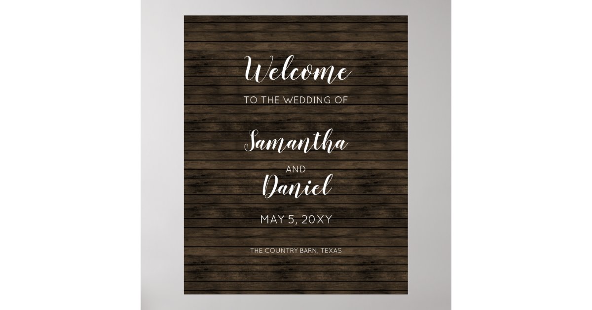 Rustic Barn Wood Wedding Welcome Sign | Zazzle