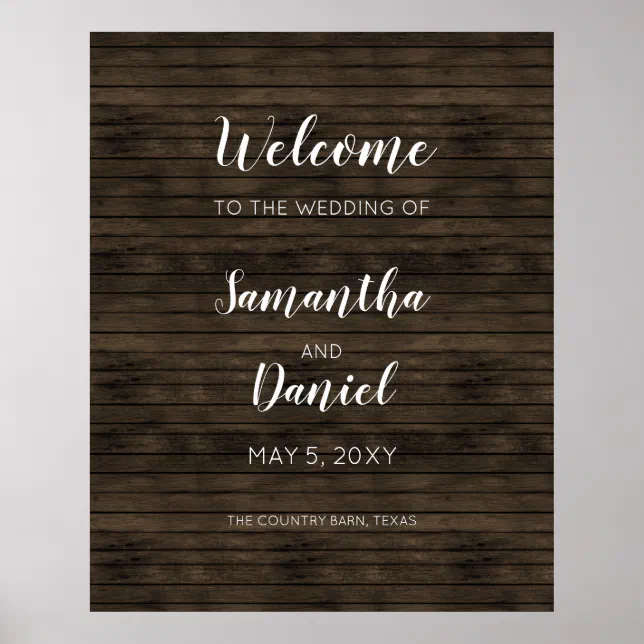 Rustic Barn Wood Wedding Welcome Sign | Zazzle