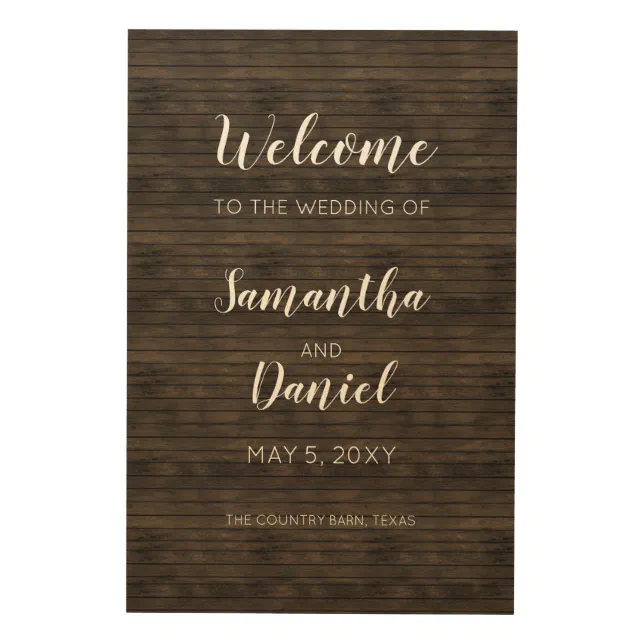 Rustic Barn Wood Wedding Welcome Sign | Zazzle