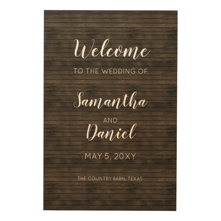 Rustic Barn Wood Wedding Welcome Sign | Zazzle