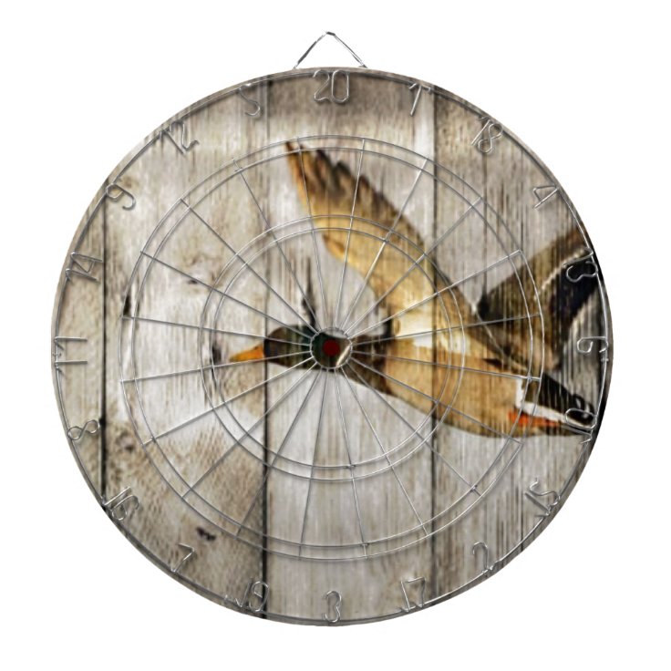 Rustic Barn wood Western Country flying Wild Duck Dartboard With Darts ...