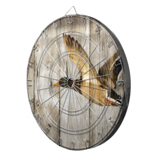 Rustic Barn wood Western Country flying Wild Duck Dartboard With Darts ...