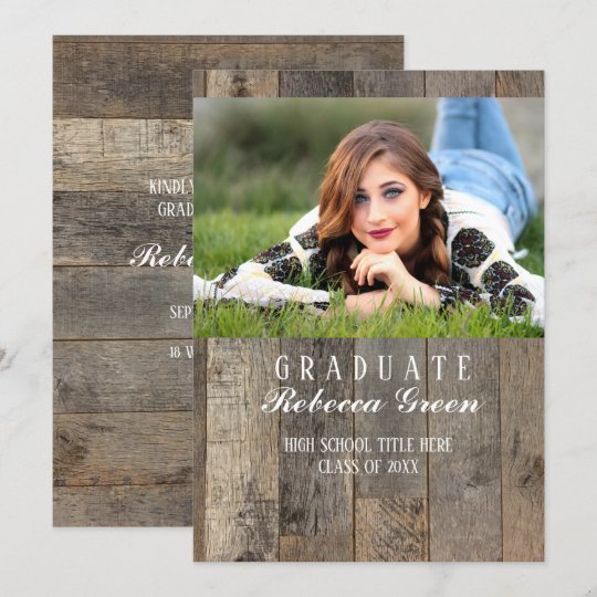 rustic barn wood western country graduation party invitation | Zazzle.com