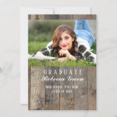 rustic barn wood western country graduation party invitation | Zazzle
