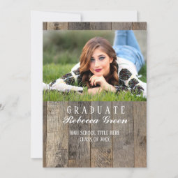rustic barn wood western country graduation party invitation | Zazzle