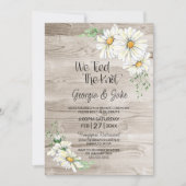 Rustic Barn Wood White Daisies Wedding Reception Invitation | Zazzle