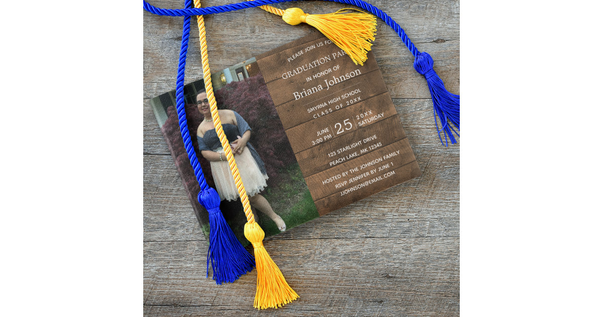 Rustic Barnwood Photo Graduation Invitation | Zazzle