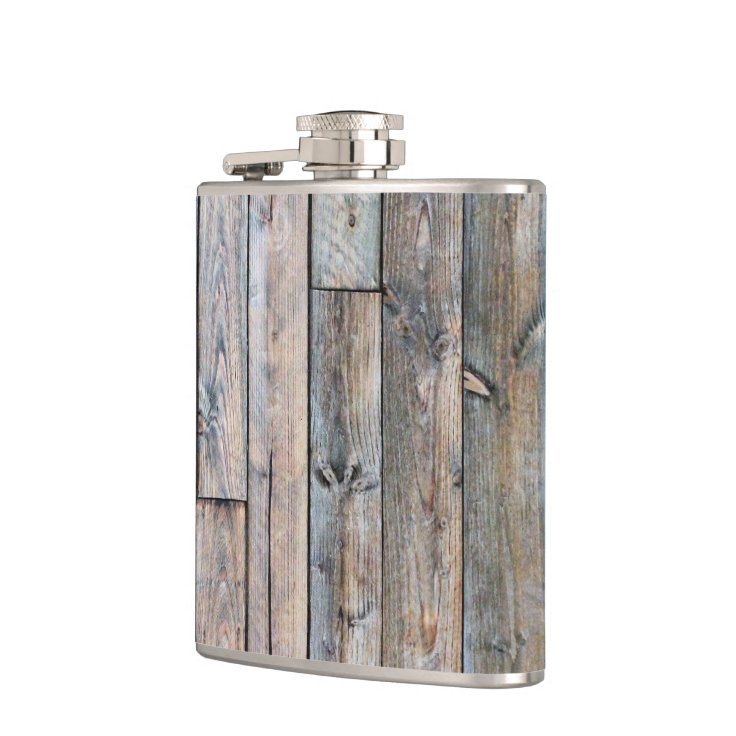 Rustic Barnwood Western Flask | Zazzle