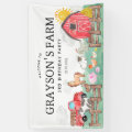 Rustic Barnyard Animals Kids Farm Birthday Welcome Banner | Zazzle