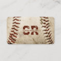 Rustic Baseball Coach Monogram Baseball Team Business Card | Zazzle