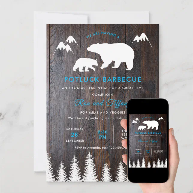 Rustic BBQ Wedding Invitation | Zazzle