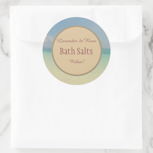 Rustic Beach Bath Salt Mason Jar Classic Round Sticker | Zazzle