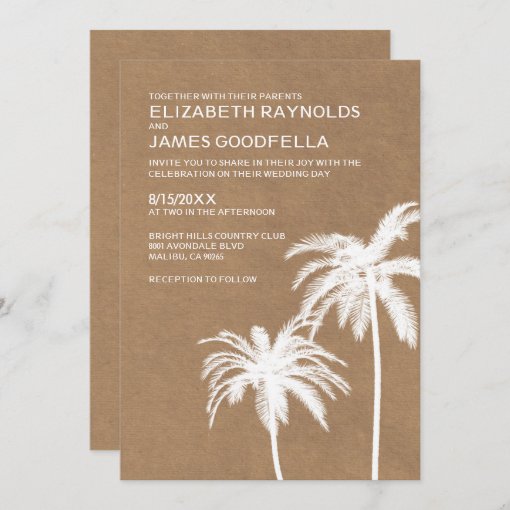 Rustic Beach Destination Wedding Invitations | Zazzle