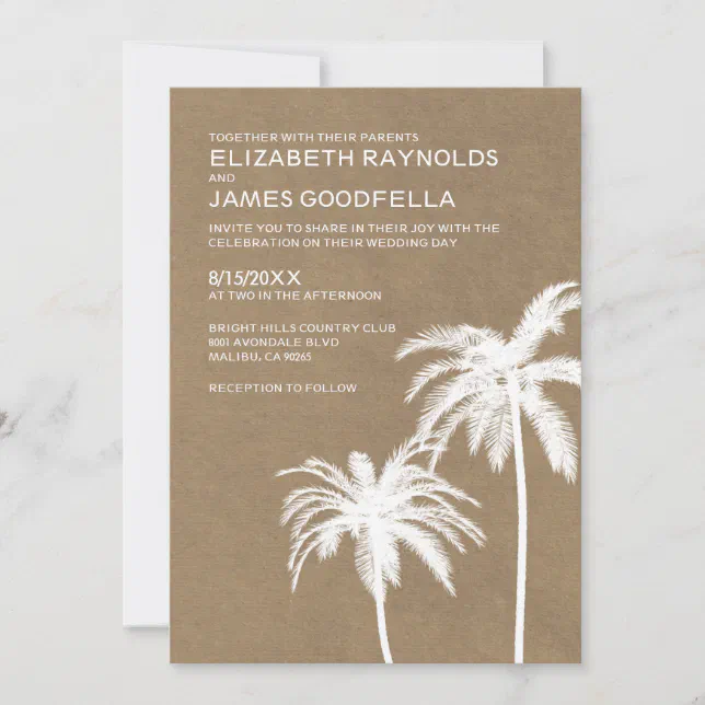 Rustic Beach Destination Wedding Invitations | Zazzle