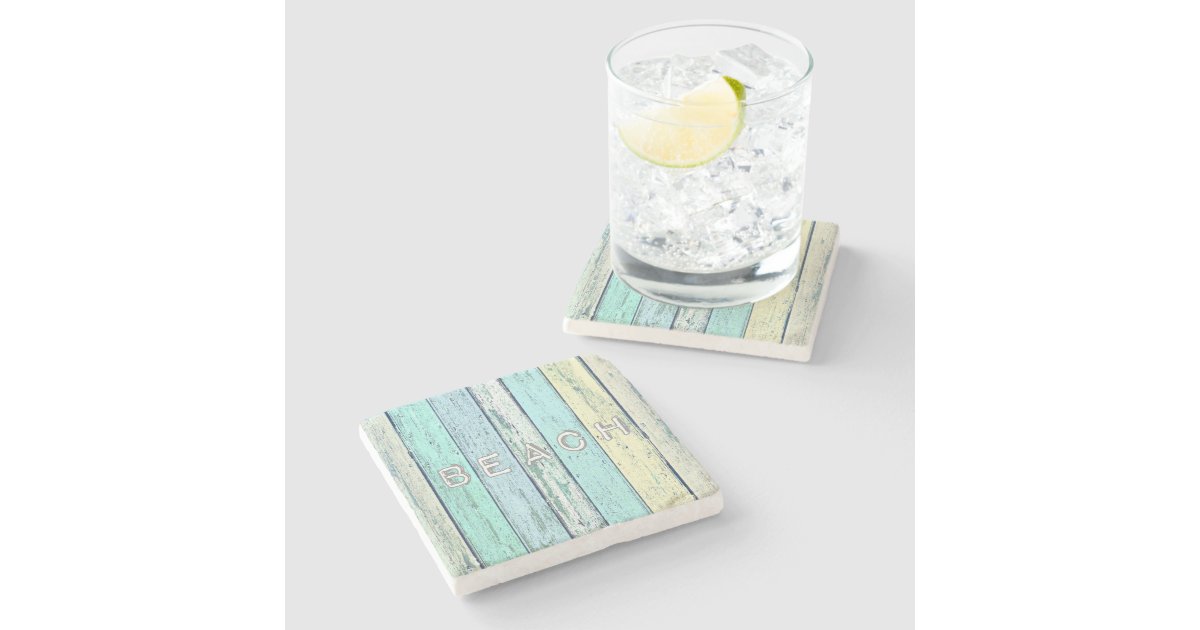 Rustic Beach Driftwood Stone Coaster | Zazzle
