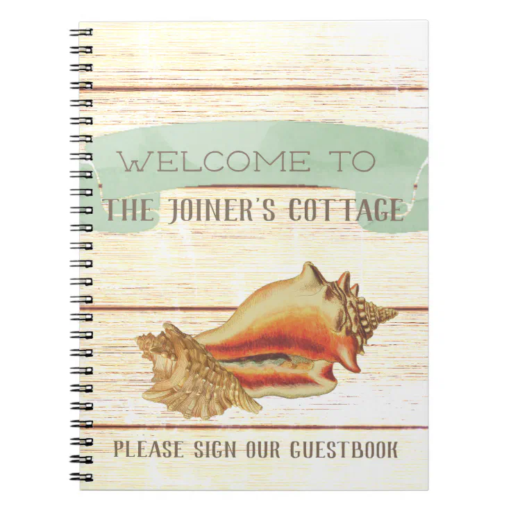 Rustic Beach House Personalized Welcome Notebook | Zazzle