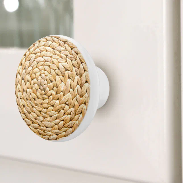 Rustic Beach Tropical Island Woven Wicker Ceramic Knob | Zazzle