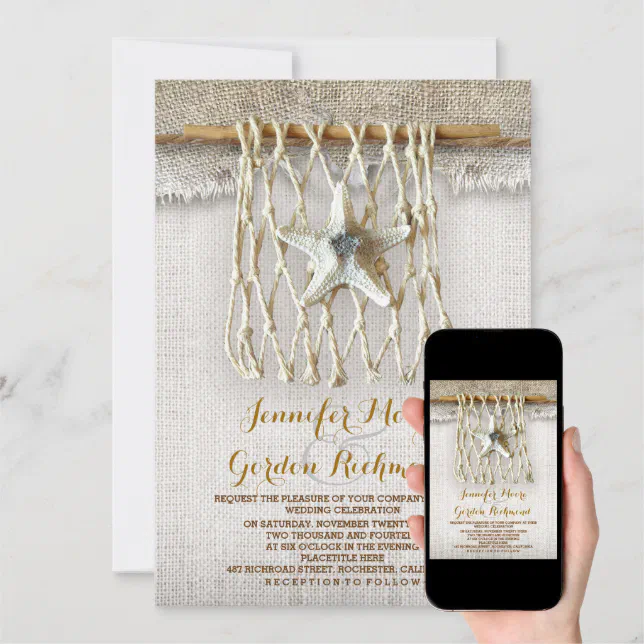 rustic beach wedding invitation | Zazzle