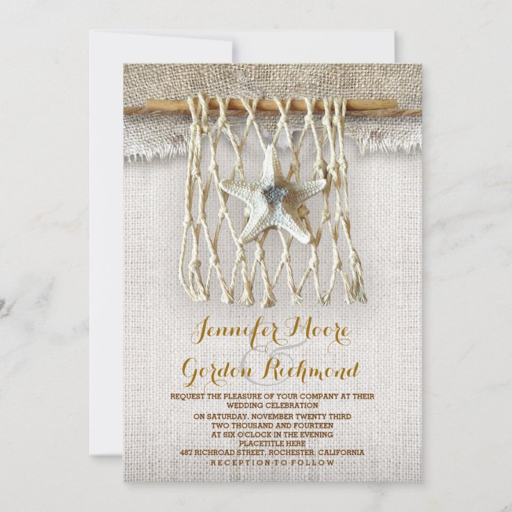 rustic beach wedding invitation | Zazzle