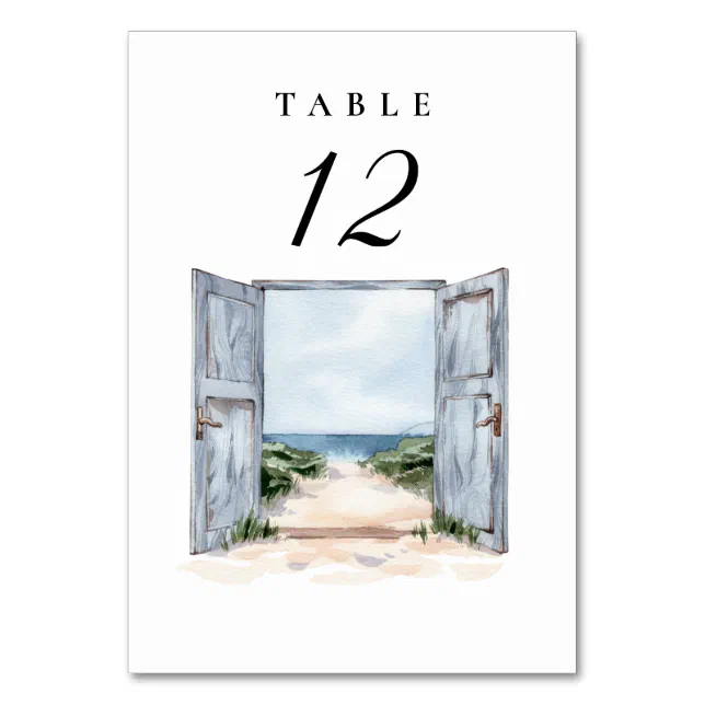 Rustic Beach Wedding Table Number | Zazzle