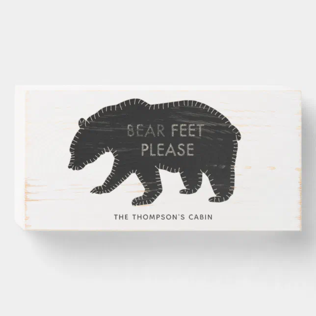 Rustic Bear Cabin Wooden Box Sign | Zazzle