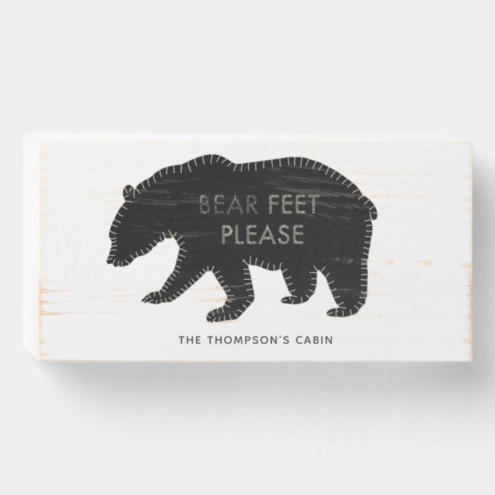 Rustic Bear Cabin Wooden Box Sign | Zazzle.com